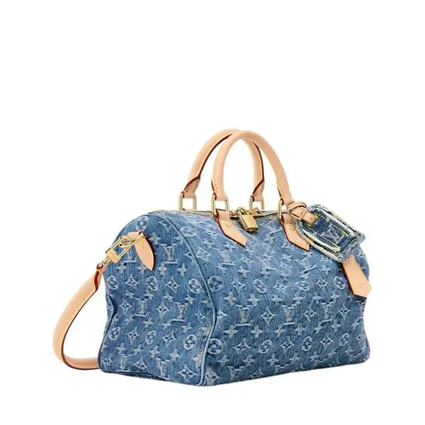 LOUIS VUITTON Speedy Soft 30 Monogram Denim Bag - Blue