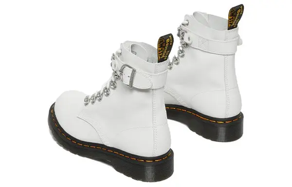 Dr. Martens Pascal Chain Leather Lace Up Boot - White