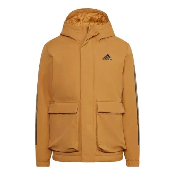 Adidas Utilitas 3-stripes Hooded Jacket - Brown