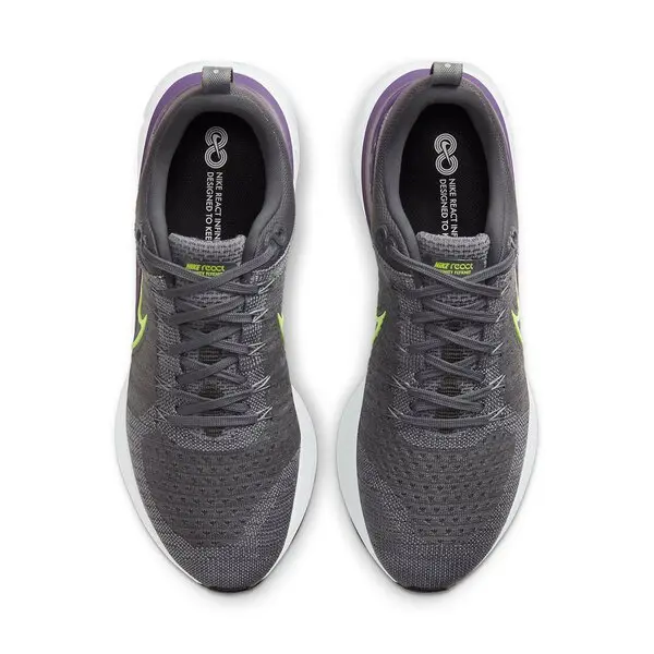 Nike React Infinity Run Flyknit 2 Athletic Sneakers - Gray/grayyellow
