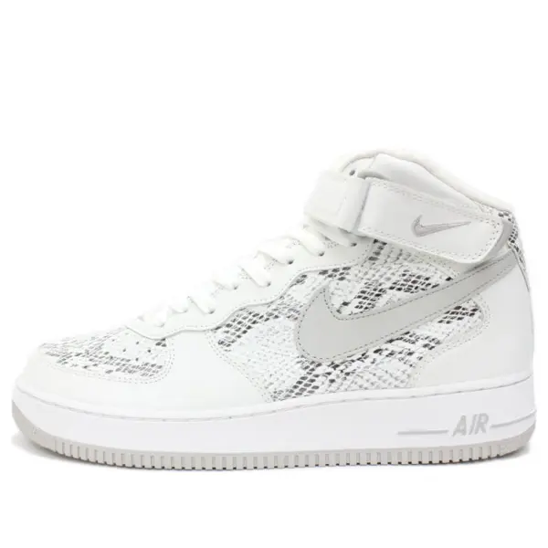Nike Force 1 Mid Premium 'cocoa Snake' Sneakers - White/neutral Grey/black