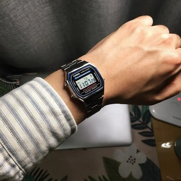 Casio Digital Stainless Steel Bracelet Watch