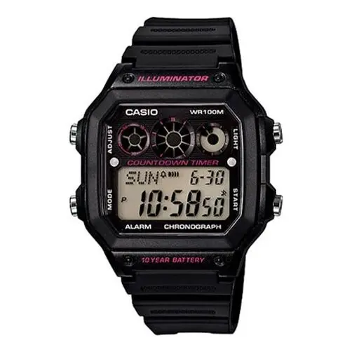 Casio Digital Watch With Stainless Steel Back - Black