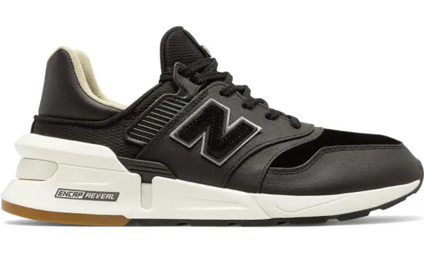 NEW BALANCE 997s Saffiano Leather Sneakers - Black