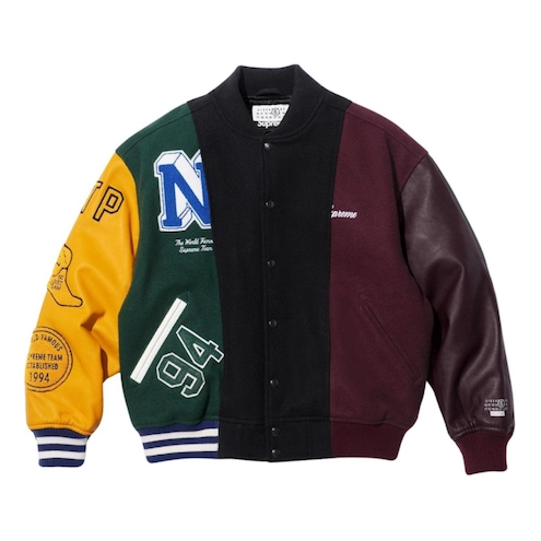 Supreme X Mm6 Maison Margiela Split Varsity Jacket - Multicolor