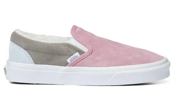 VANS Slip-on Pig Suede Sherpa Casual Shoes - Pink/gray