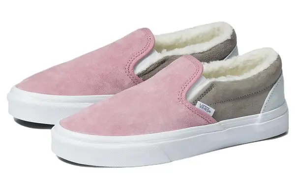VANS Slip-on Pig Suede Sherpa Casual Shoes - Pink/gray