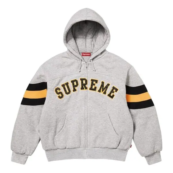 Supreme Zip Up Hooded Sweatshirt - Heather Grey