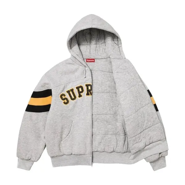 Supreme Zip Up Hooded Sweatshirt - Heather Grey