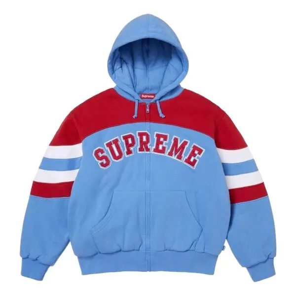 Supreme Zip Up Hooded Sweatshirt - Light Blue