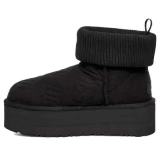 UGG Classic Mini Platform Felted Boots - Black
