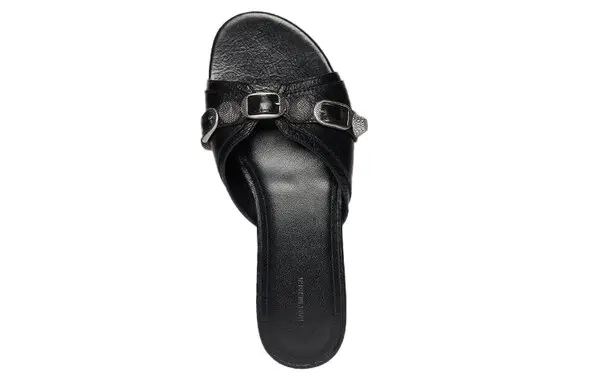 Balenciaga Cagole Flat Sandals - Black