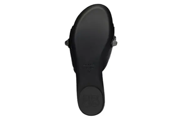 Balenciaga Cagole Flat Sandals - Black
