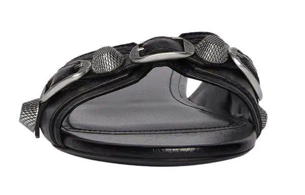 Balenciaga Cagole Flat Sandals - Black