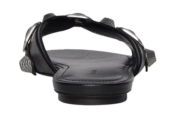 Balenciaga Cagole Flat Sandals - Black