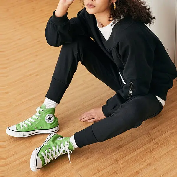 CONVERSE V-neck Loose Knit Hoodie