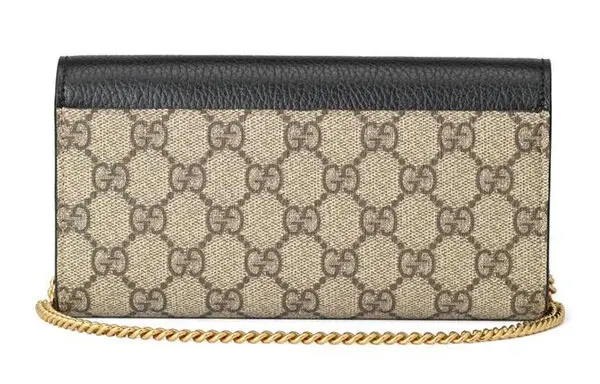 Gucci Gg Marmont Chain Wallet 'beige Ebony