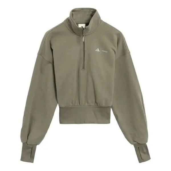 Adidas X Moon Boot Leggrn Crop Half Zip Sweatshirt - Green