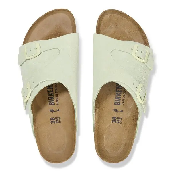BIRKENSTOCK Suede Leather Sandals - Green/tan