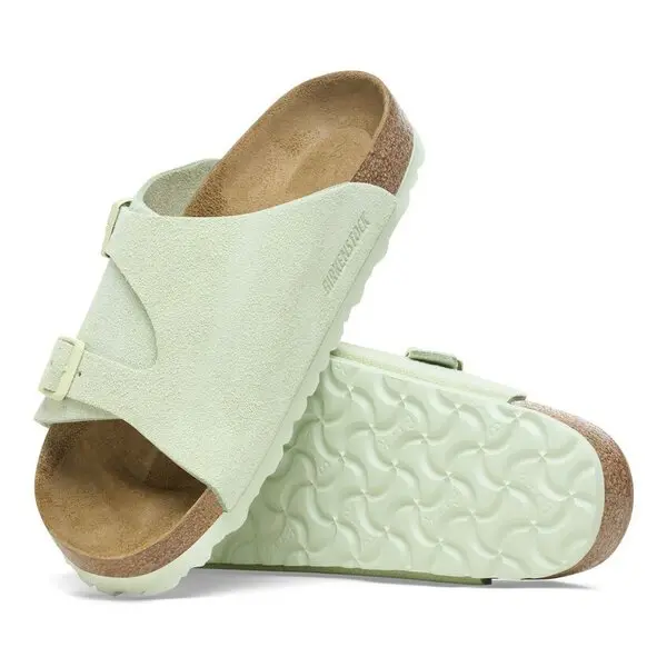BIRKENSTOCK Suede Leather Sandals - Green/tan