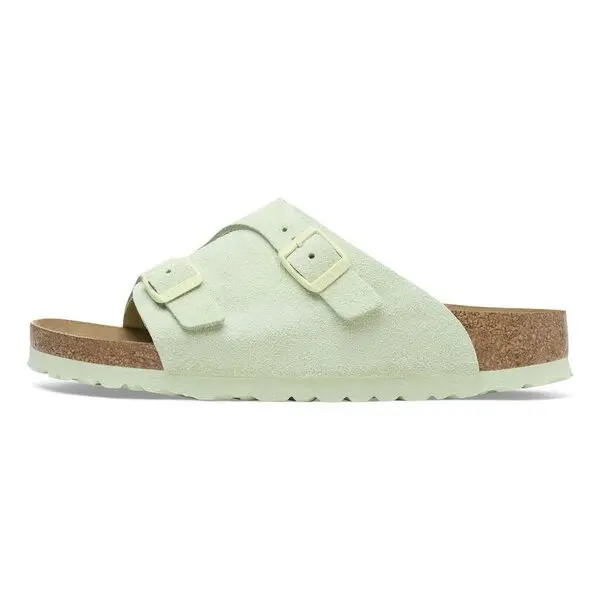 BIRKENSTOCK Suede Leather Sandals - Green/tan