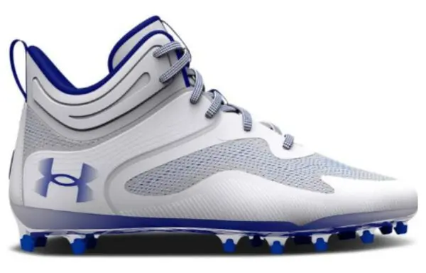 Under Armour Command Mc Mid Lacrosse Cleats - White/grey/blue