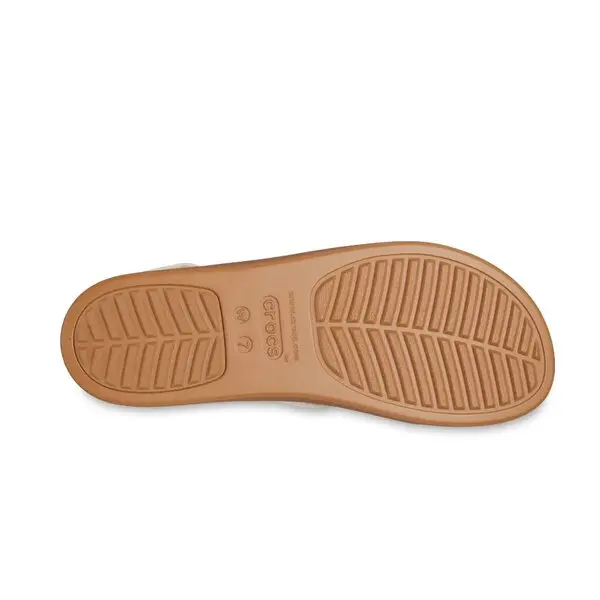 CROCS Brooklyn Woven Wedge Sandals - White/brown