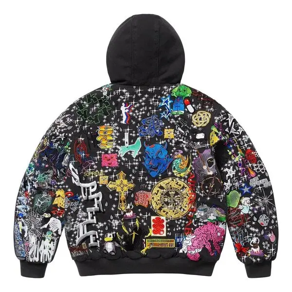 Supreme Aoi Embroidered Hooded Work Jacket - Black