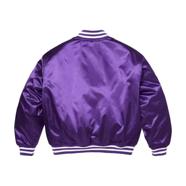 Supreme X Champion Ss26 Satin Varsity Jacket - Purple