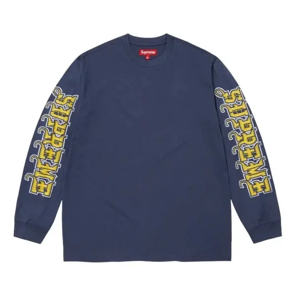 Supreme Fw25 Intarsia Sleeve Long Sleeve Top - Navy