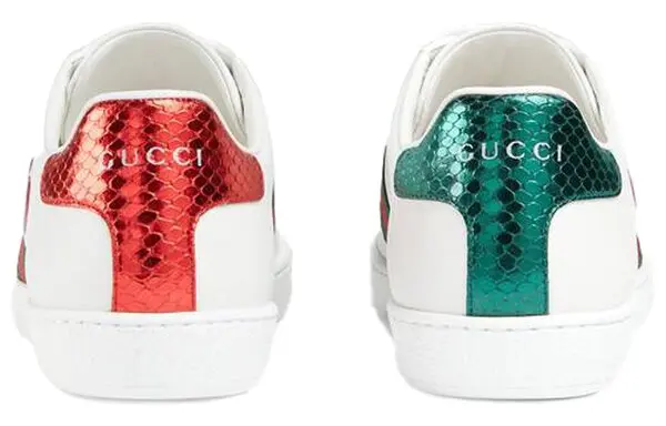 Gucci Ace Low Sneaker With Heart Detail - White