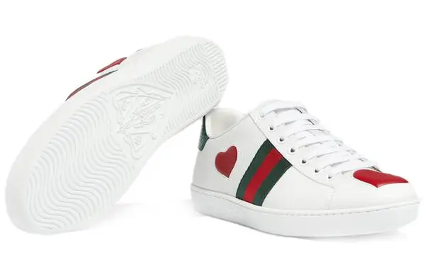 Gucci Ace Low Sneaker With Heart Detail