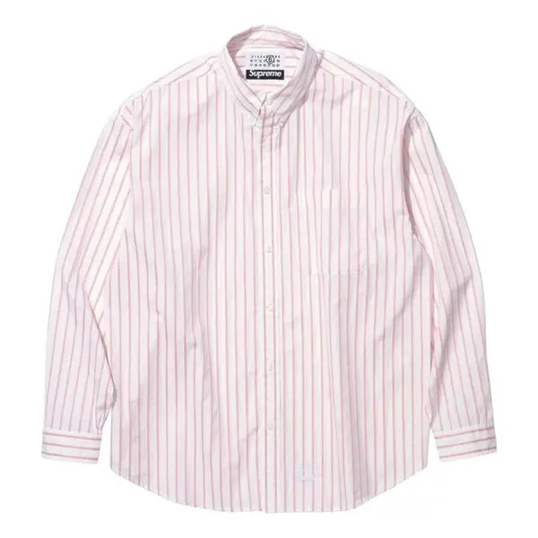 Supreme X Mm6 Maison Margiela Stripe Shirt - Pink