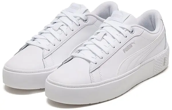 PUMA Smash Platform V2 Sneakers - White/silver