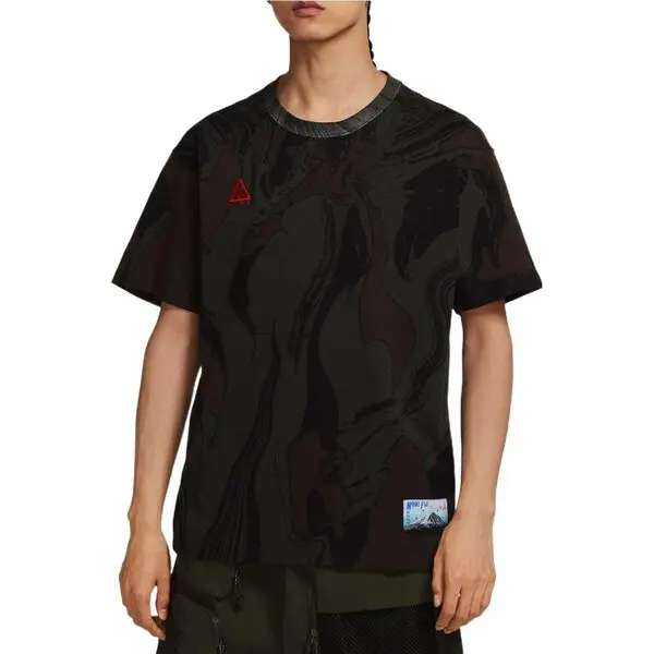 Nike Series Colorblock Round Neck Short Sleeve Black T-shirt - Default Color