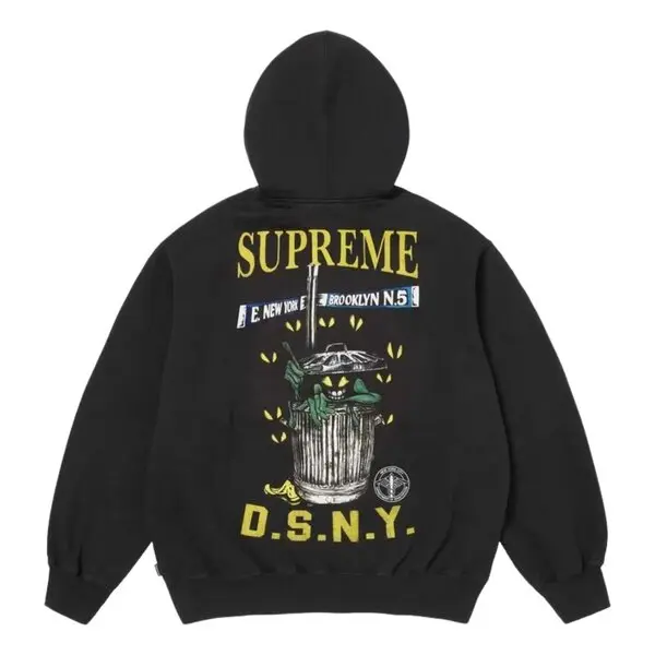 Supreme X Dsny Ss26 Zip Up Hooded Sweatshirt - Black
