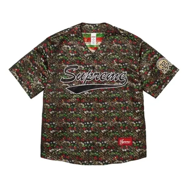 Supreme Floral Jacquard Baseball Jersey - Black