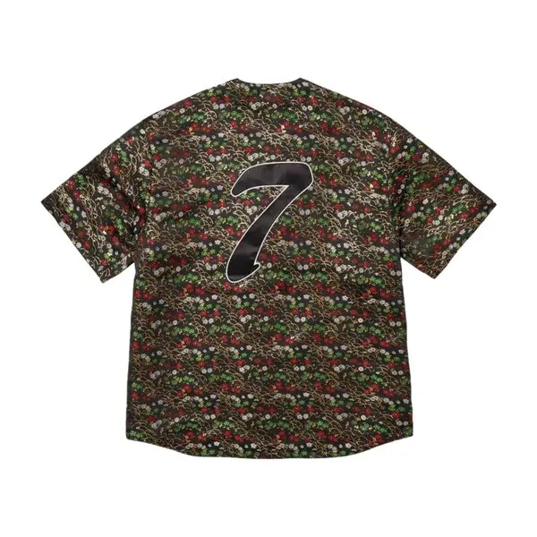 Supreme Floral Jacquard Baseball Jersey - Black