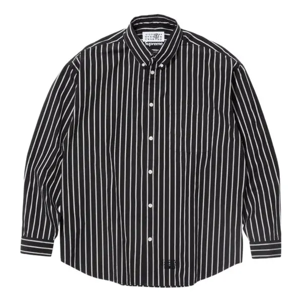 Supreme X Mm6 Maison Margiela Stripe Shirt - Black