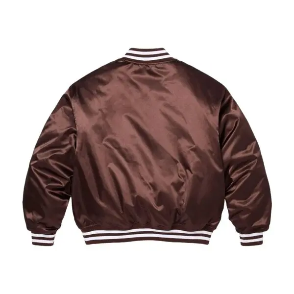 Supreme X Champion Satin Varsity Jacket - Brown