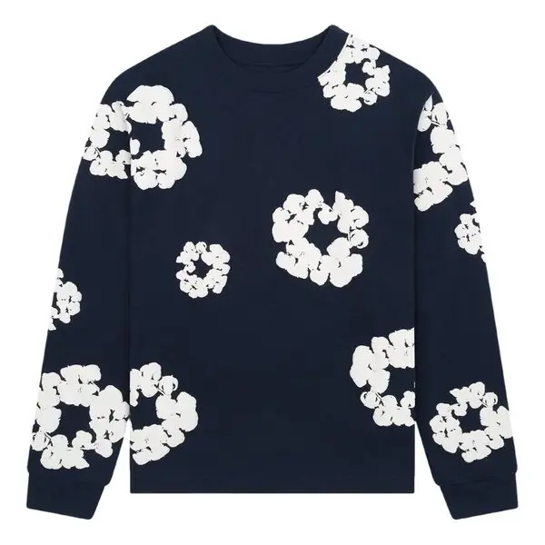 DENIM TEARS Cotton Wreath Long Sleeves T-shirt - Navy