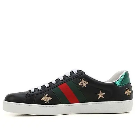 Gucci Ace Embroidered Bees And Stars Sneakers - Black