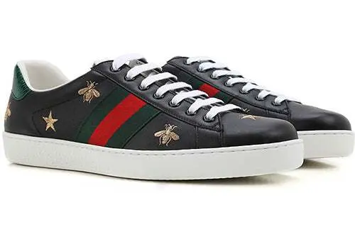 Gucci Ace Embroidered Bees And Stars Sneakers