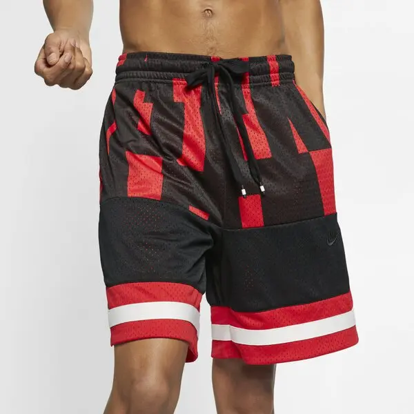 Nike Mesh Basketball Sports Shorts Black Red