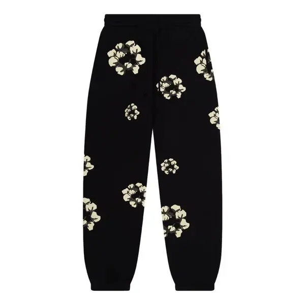 DENIM TEARS X Cactus Plant Flea Market Cotton Wreath Sweatpants - Black