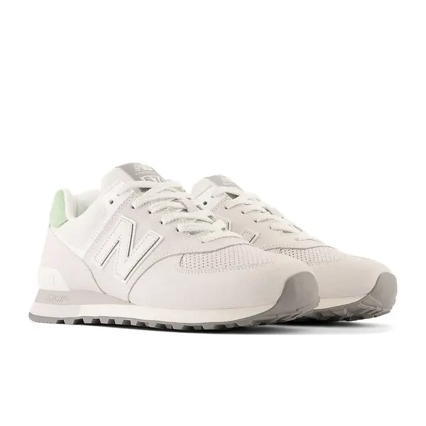 NEW BALANCE 574 Athletic Sneakers - Light Grey/mint Green