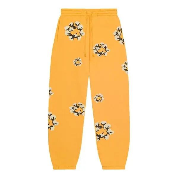 DENIM TEARS X Cactus Plant Flea Market Cotton Wreath Sweatpants - Yellow