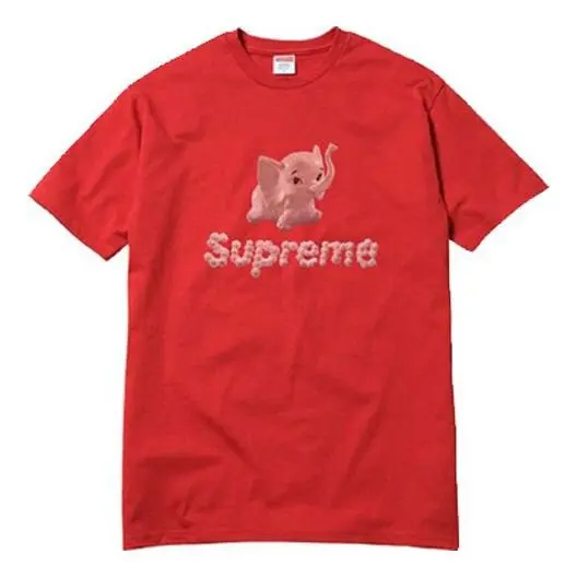 Supreme Ss17 Elephant Tee Small Printing Short Sleeve - Red