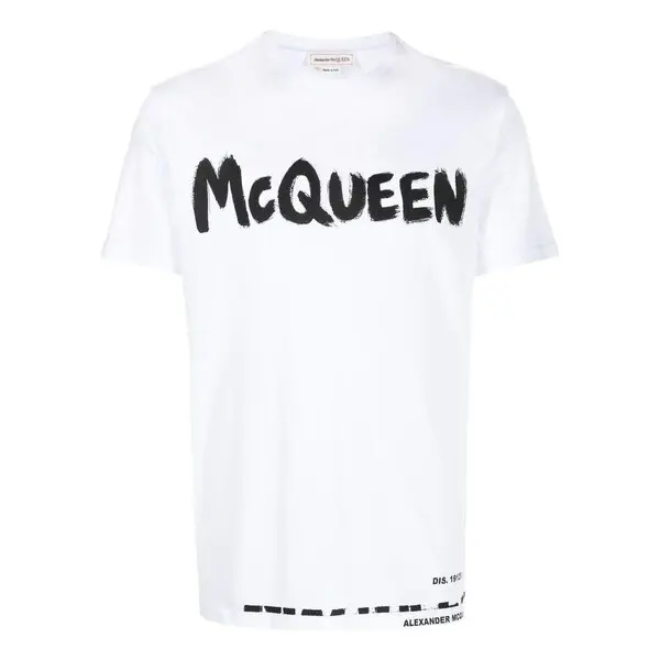 Alexander McQueen Graffiti T-shirt 'white - White/black
