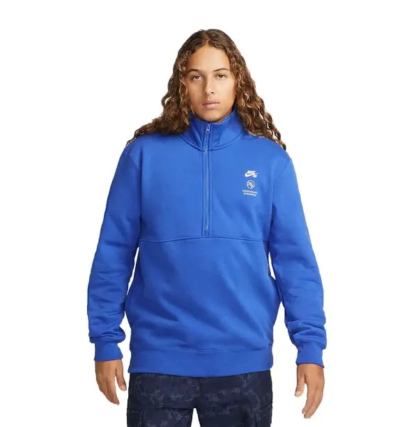 Nike X Fly Streetwear 1/2 Zip Fleece Top - Blue/white